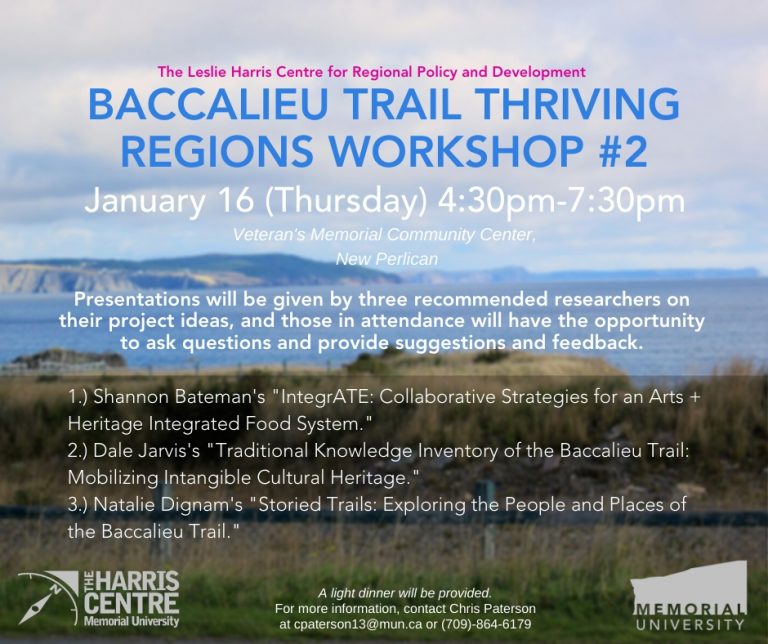 The 2nd workshop for the Baccalieu Trail Thriving Regions Partnership ...