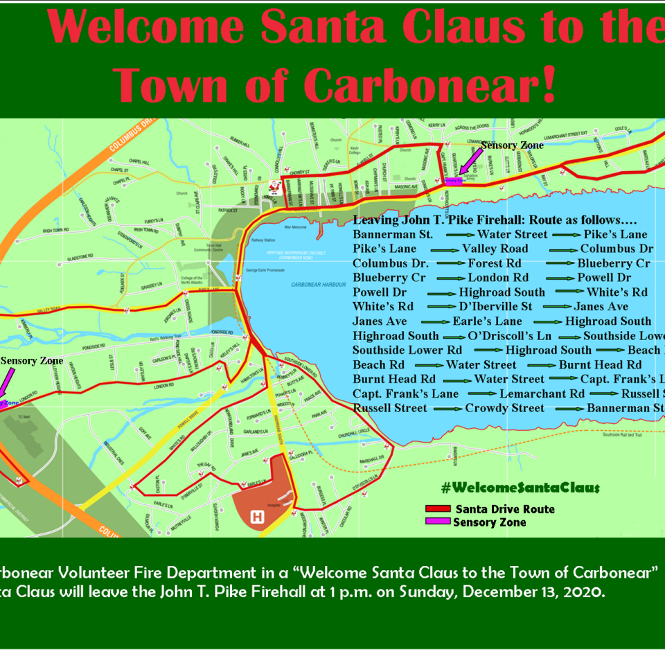 A message from the Carbonear Volunteer Fire Department: Welcome Santa ...