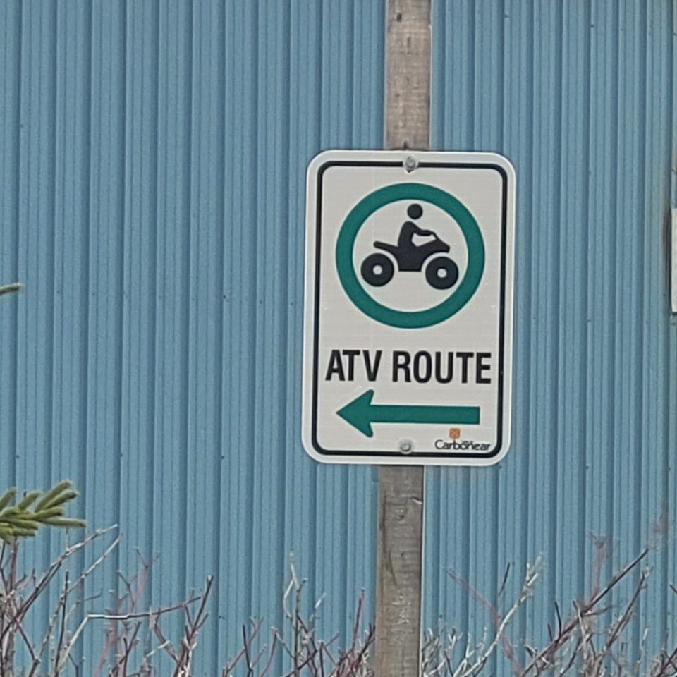 ATV Route directional signage has been placed back along the approved ...