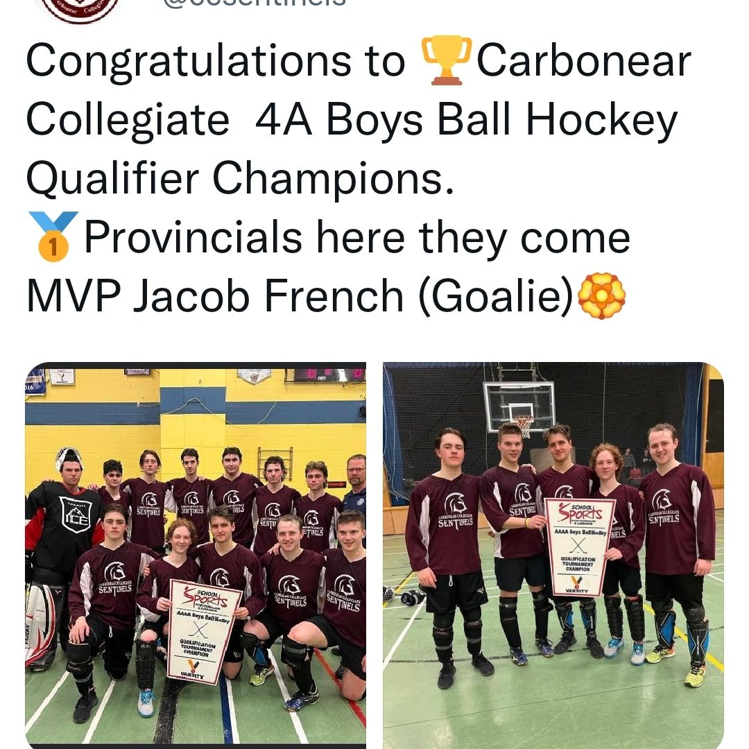 Congratulations and good luck to the Carbonear Collegiate 4A Boys Ball ...