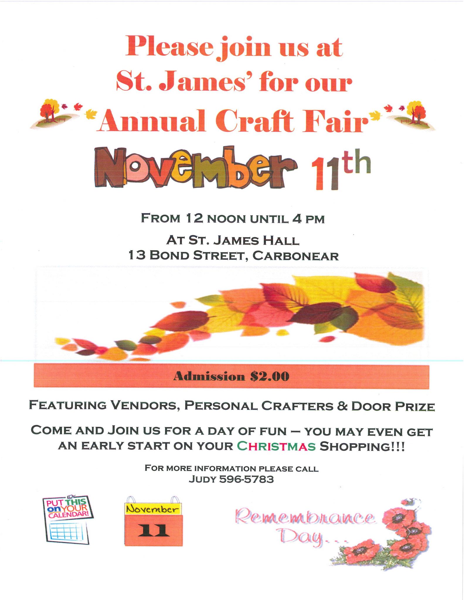 St. James Anglican Church Annual Craft Fair - Town of Carbonear